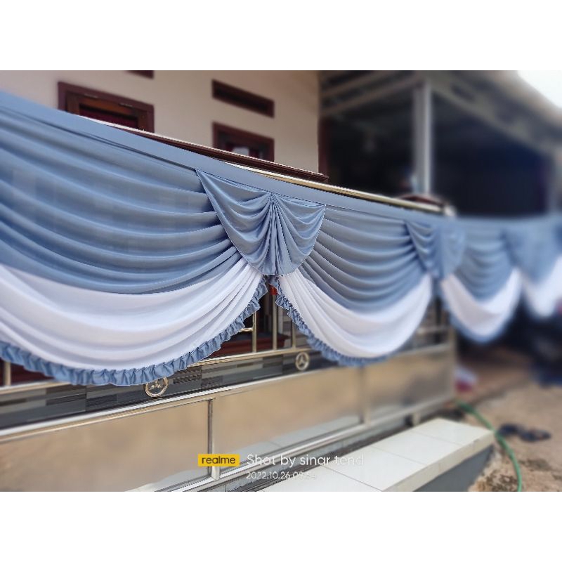 Jual Rumbai tenda silver putih kombinasi kipas TINGGI 80 CM ukuran 2 ...