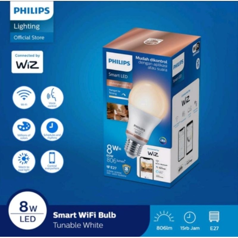 Jual Plilips lampu Smart WiFi LED 8W with Bluetooth-Tunable White ...