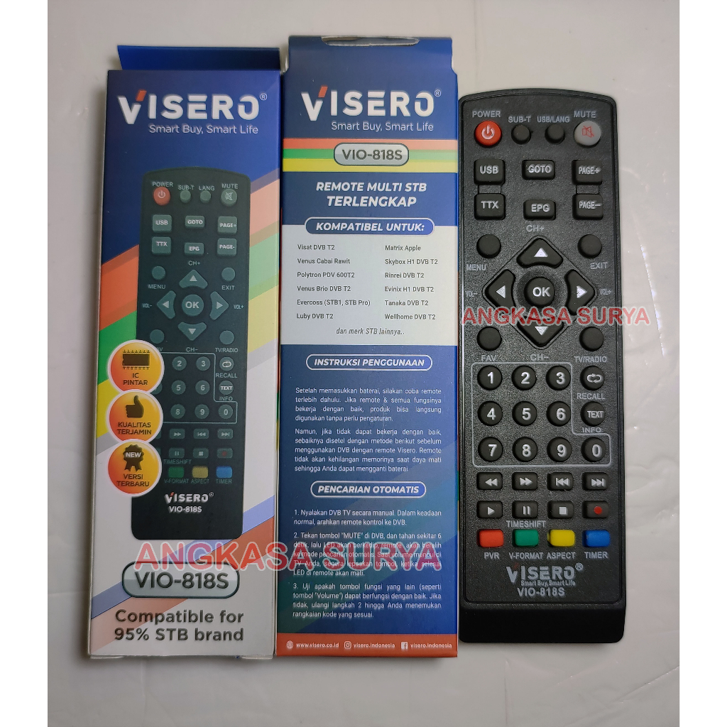 Jual REMOTE STB UNIVERSAL VISERO VIO 818S REMOT SET TOP BOX MULTI VIO ...