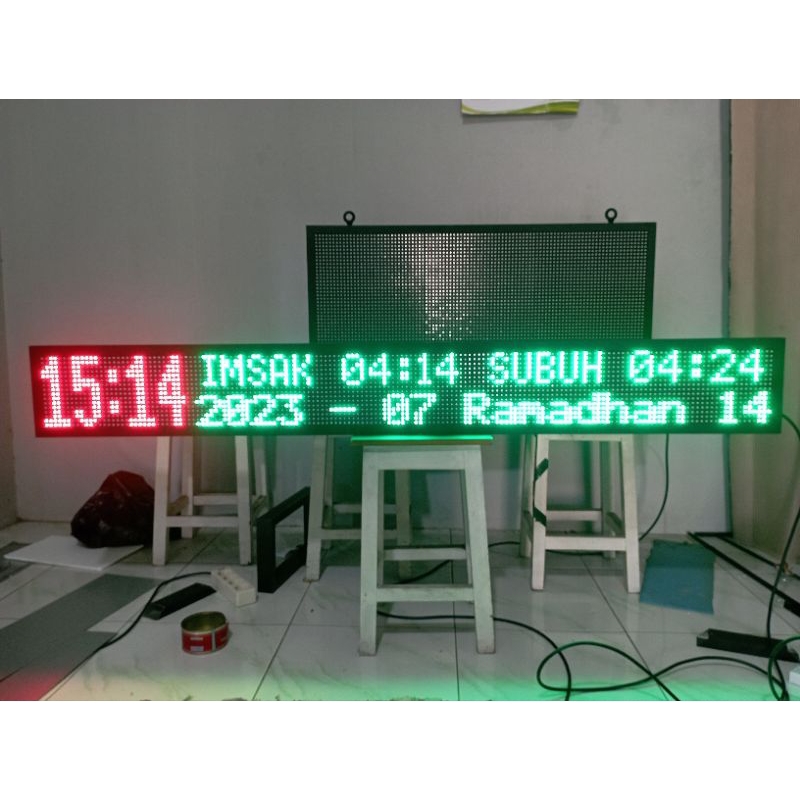 Jual Jam Sholat Running Text Ukuran 165x20cm | Shopee Indonesia