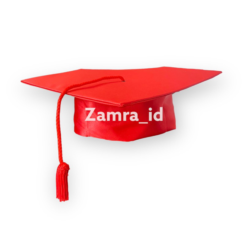 Jual TOPI TOGA WISUDA MERAH BAHAN SATIN untuk SD SMP SMA DIPLOMA ...