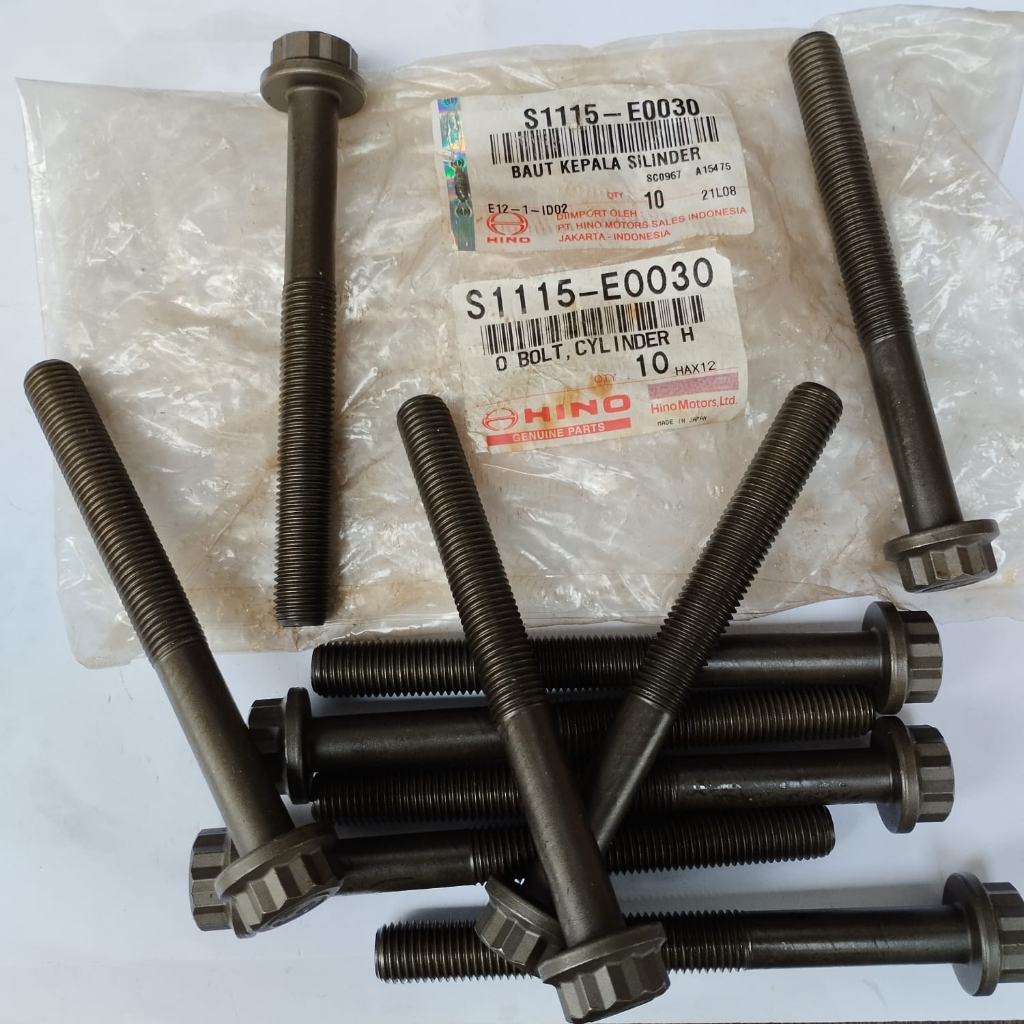 Jual BAUT CYLINDER HEAD (PENDEK) ASLI GENUINE HINO DUTRO S1115-E0030 ...