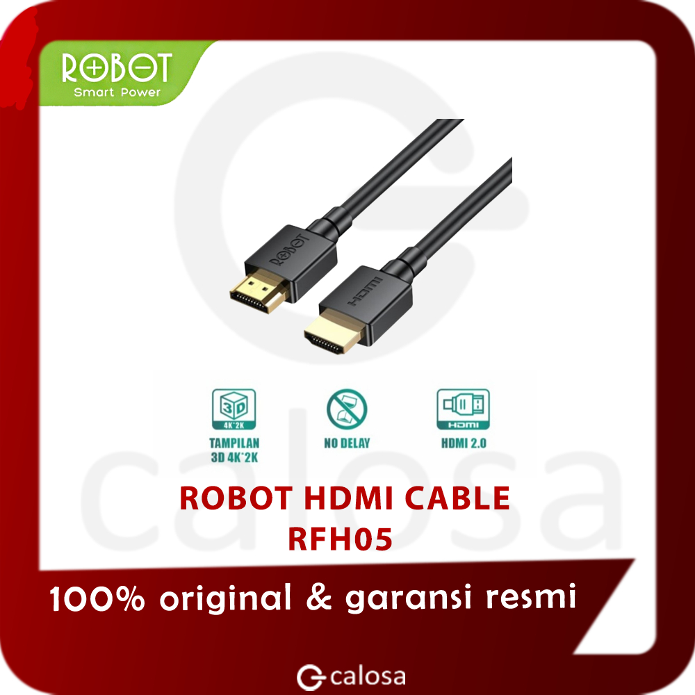 Jual ROBOT HDMI 2.0 CABLE 5 METER RFH05 High Definition 4K HD 2K 3D 60Hz Original Garansi Resmi ...