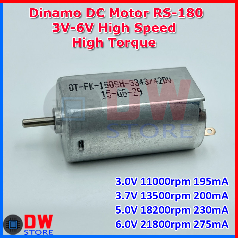 Jual Dinamo DC Motor RS180 RS-180 180 3V-6V High Speed RPM High Torque ...