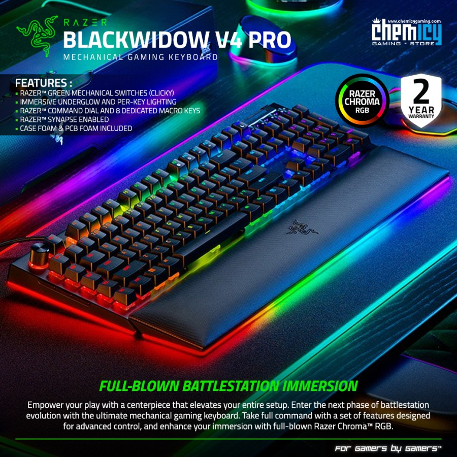 Jual Razer Blackwidow V4 Pro RGB Mechanical Gaming Keyboard | Shopee ...