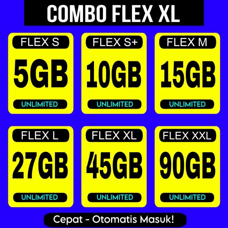 Jual KUOTA BULANAN XL | Combo Flex S, M, L Full Tanpa Pembagian | Shopee Indonesia