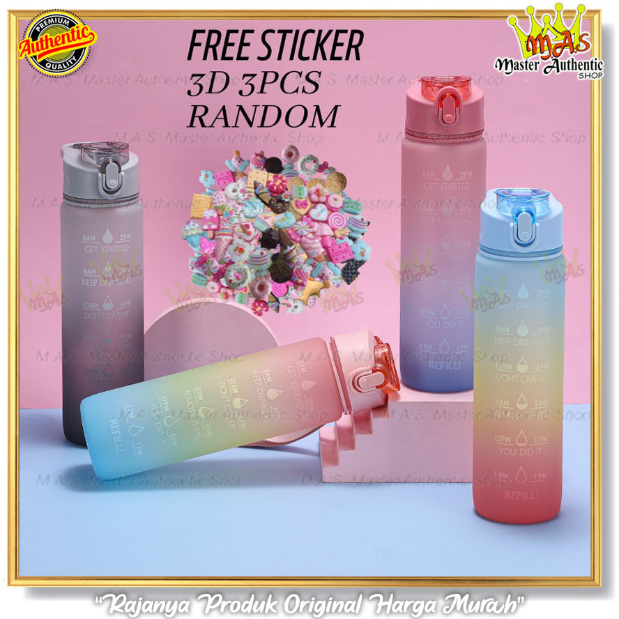 Jual Botol Minum Tumbler Unik Botol Motivasi 1000ML Gradient Gradasi ...