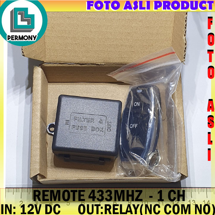 Jual Remote 433Mhz 1 channel Switch transmitter receiver relay switch ...