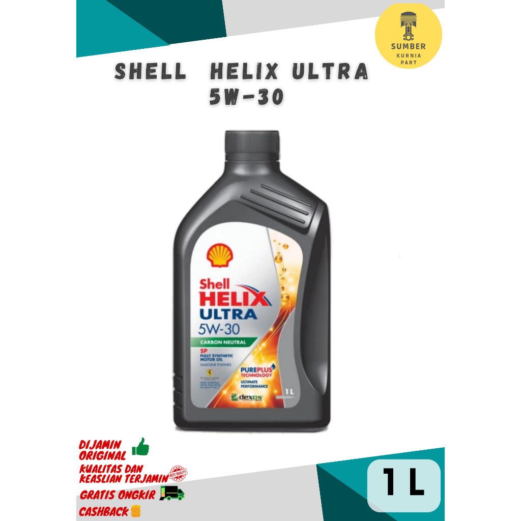 Jual Shell Helix Ultra 5W- 30 Dexos 1 liter original scan barcode ...