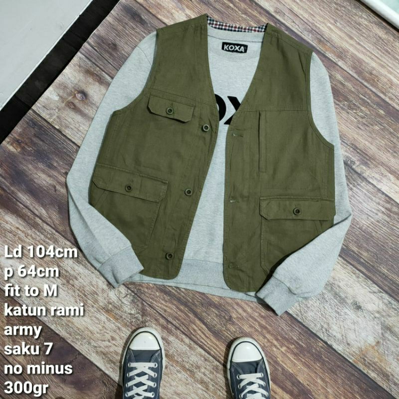 Jual vest rompi hijau army | Shopee Indonesia