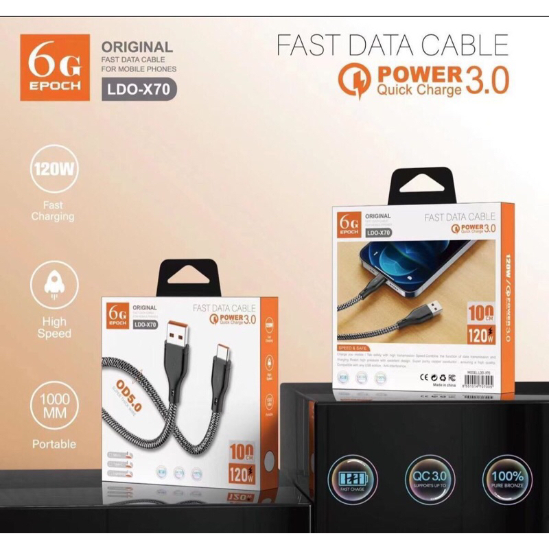 Jual [TR-146] Kabel Data 6G X-70 Fast Charging 120W | Shopee Indonesia