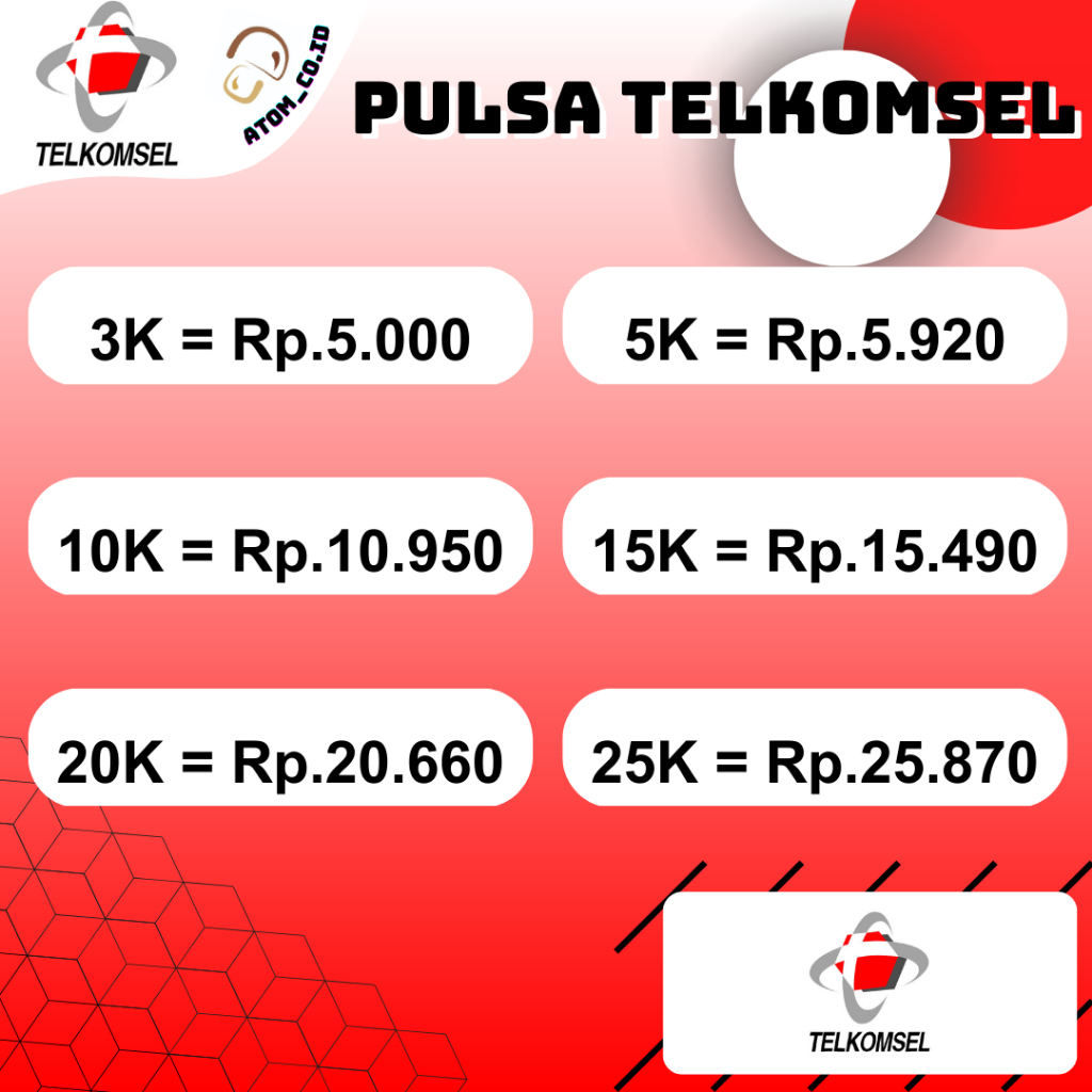 Jual Pulsa Telkomsel (Dengan Penambahan Masa Aktif) | Shopee Indonesia