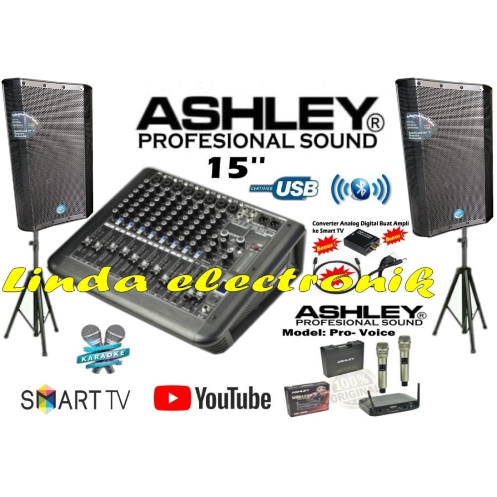 Jual New paket sound system audio seven ak800 ashley lm800p 15 inch ...