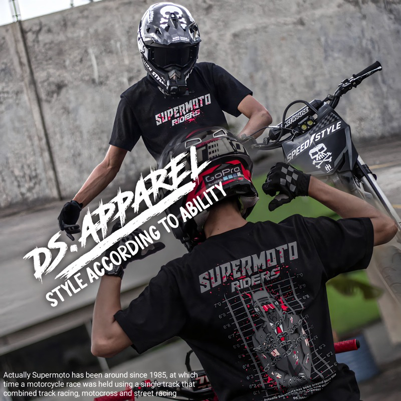 Jual T-SHIRT DS.APPAREL •SUPERMOTO RIDERS V2• | Shopee Indonesia