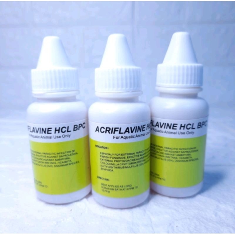 Jual ACRIFLAVINE PLUS HCL BPC 30ML / OBAT IKAN DAN UDANG / OBAT KUNING ...