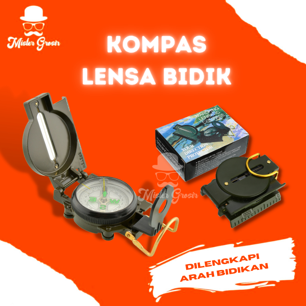 Jual Kompas Lensa Bidik Petunjuk Arah Mata Angin Compass Lensatic ...