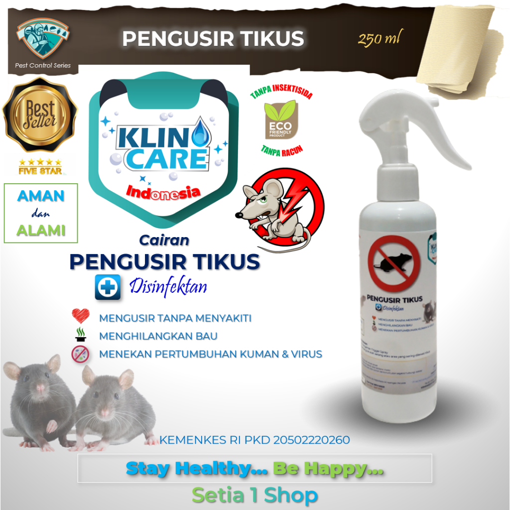Jual Spray Anti Tikus Klino Care 250 Ml Pengusir Tikus Tanpa Menyakiti ...