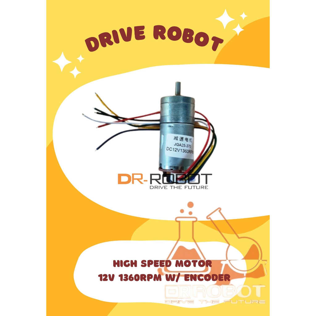 Jual High Torque Motor DC 25GA370 12V 1360RPM w/ Encoder | Shopee Indonesia