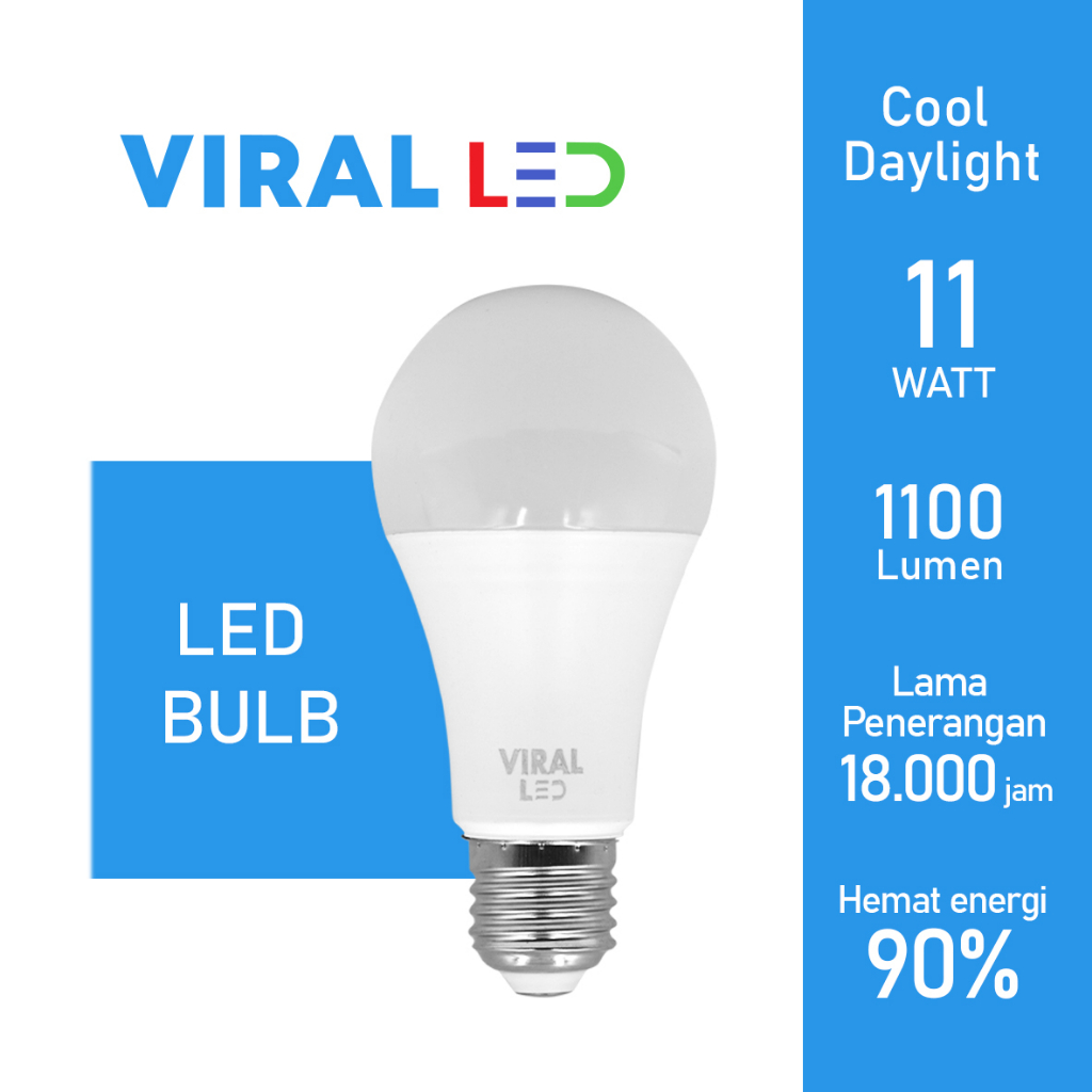 Jual VIRAL Lampu LED Bulb 11 Watt - Cahaya Putih | Shopee Indonesia