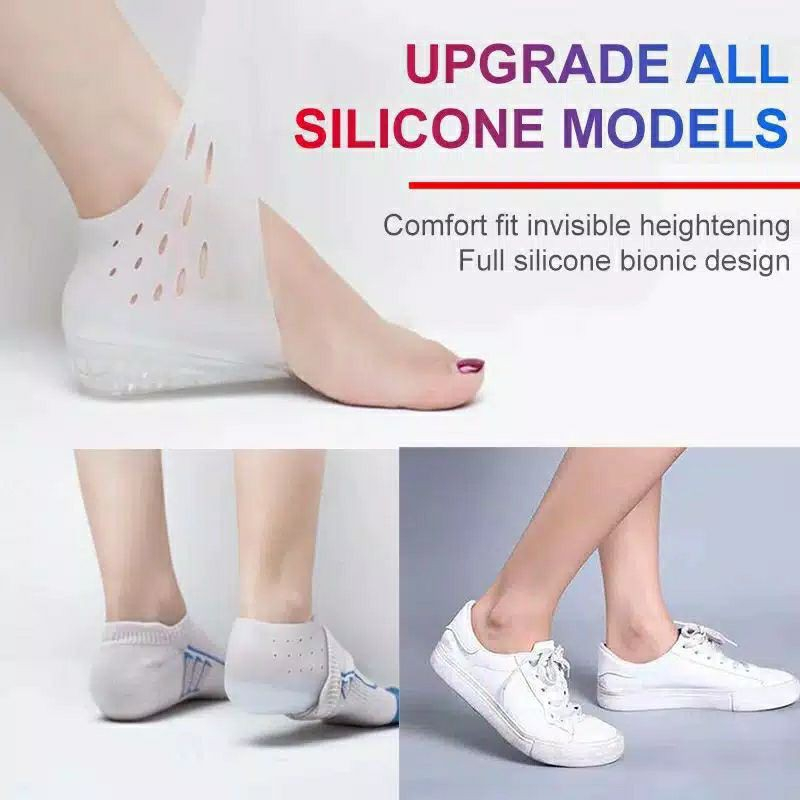 Jual Insole Silicone Peninggi Bantalan Silikon Tumit/ Insole Bening ...