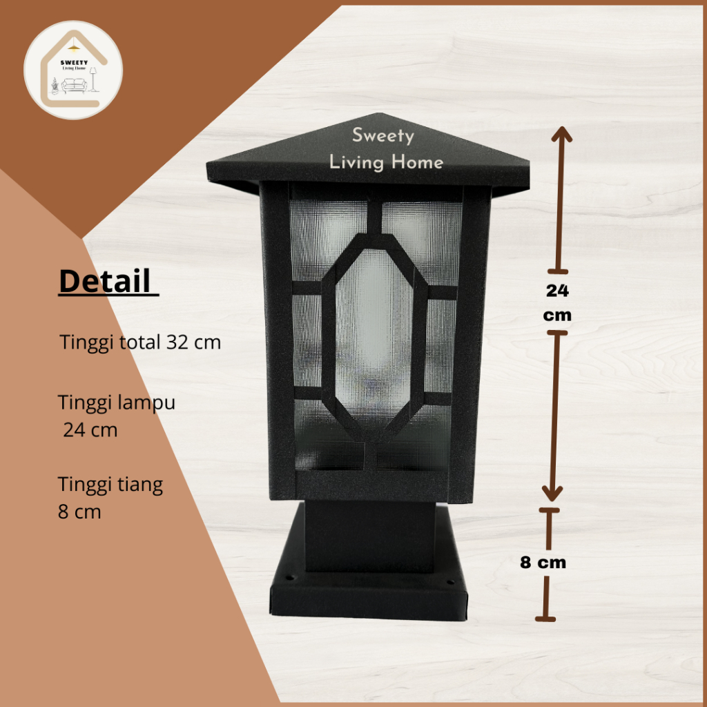 Jual Lampu Pilar Pagar / Atap Rumah / Lampu Pagar Minimalis / Lampu ...