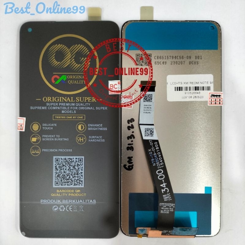 Jual LCD+TOUCHSCREEN XIAOMI REDMI NOTE 9/REDMI 10X 4G BLACK | Shopee Indonesia