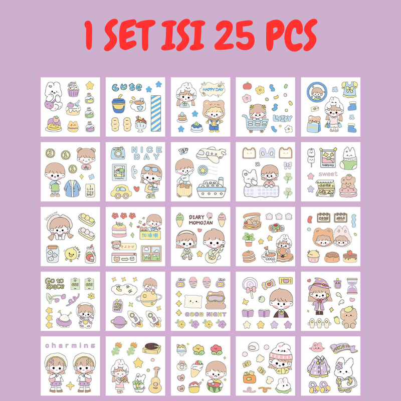 Jual Stiker Sticker Aesthetic Lucu Kartun Momo Karakter Anak Korea ...
