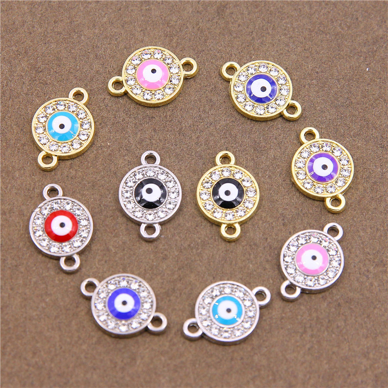 Jual 1 pcs Charm Enamel Epoxy - EVIL EYE MATA IBLIS CIRCLE CONNECTOR ...