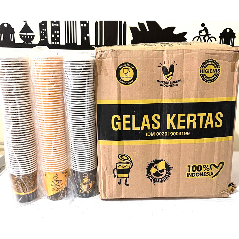 Jual Hot Paper Cup Coffee / Gelas Kertas Minuman Panas 8 Oz (240 ml) ~ GALERI PLASTIK FROZEN ...