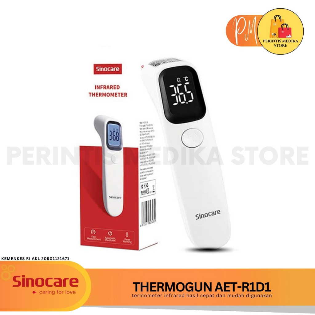 Jual Sinocare Thermogun AET-R1D1 l Termometer Infrared Non Contact l ...