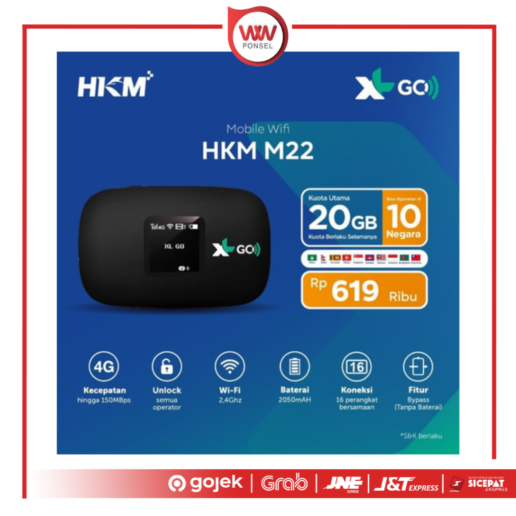 Jual Modem Hkm M22 Wifi Unlock 4G Free Xl Go Izi | Shopee Indonesia