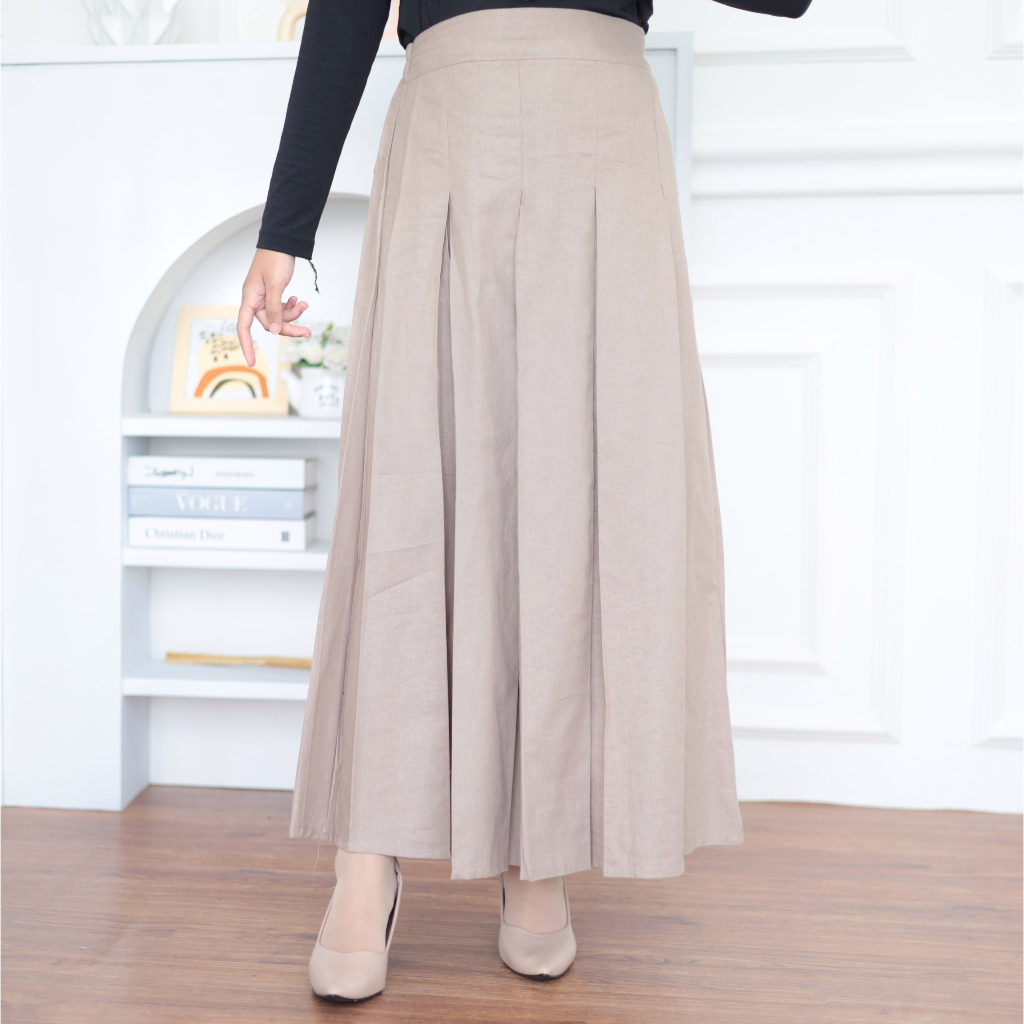 Jual Rok rempel panjang/rok linen rami terbaru | Shopee Indonesia