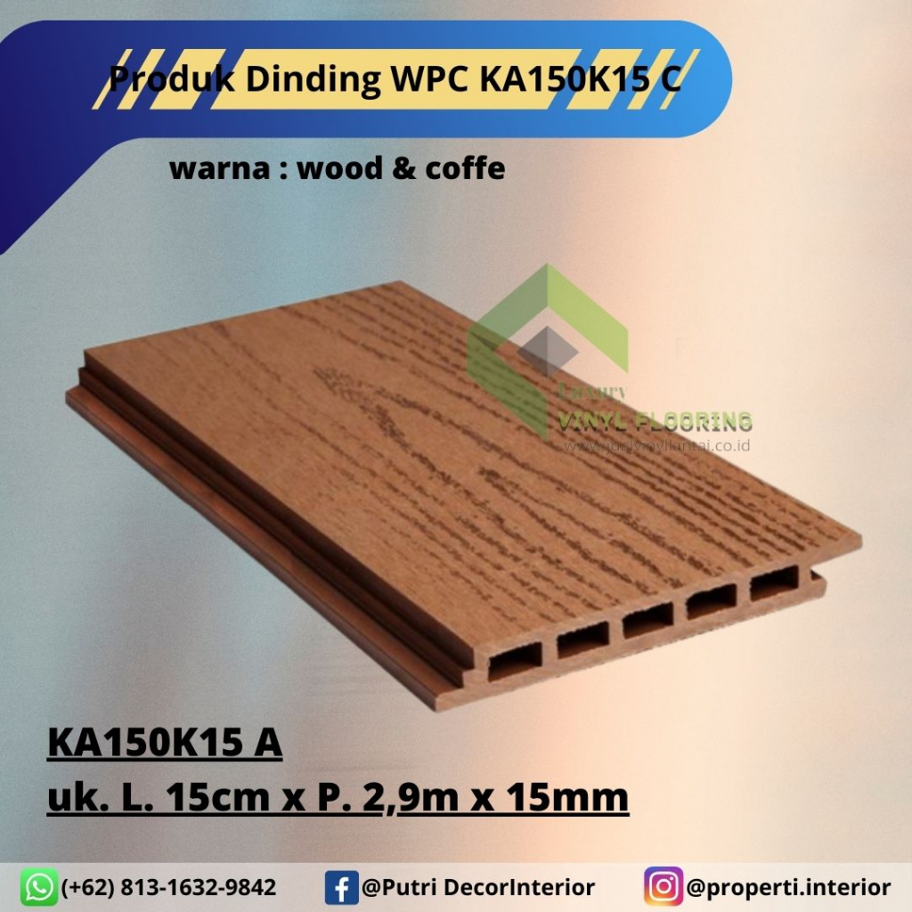 Jual WPC Decking KA150K15C uk. 15cm x 2,9m tebal 15mm cocok untuk ...