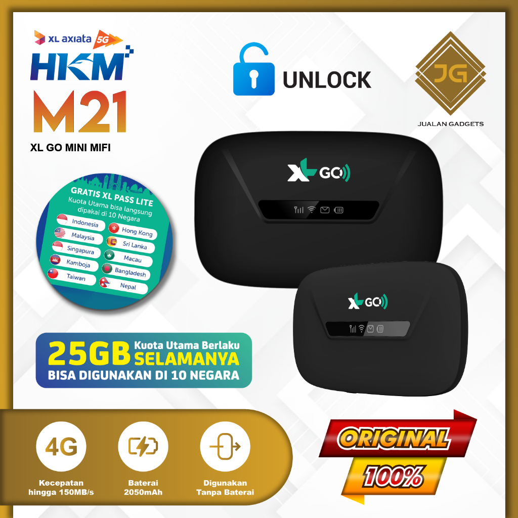 Jual Modem Mifi HKM M21 XL 4G LTE Unlock All Operator - Garansi Resmi ...