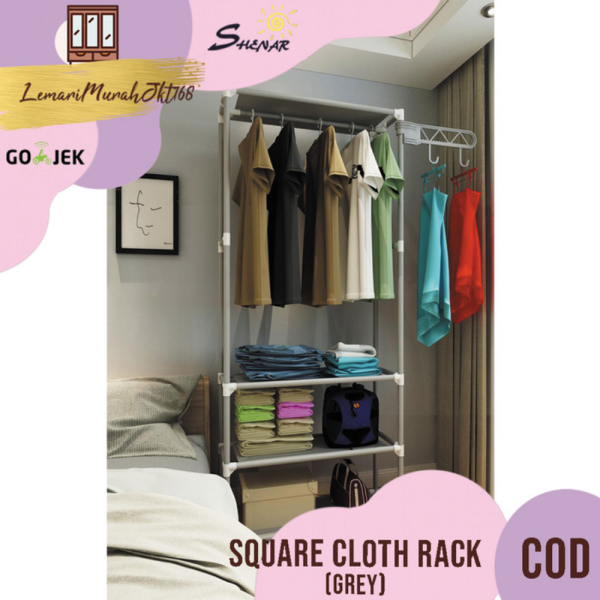 Jual Lemari Dijual - GREYSHENAR RACK Rak Pakaian Stand Abu-abu Hanger ...