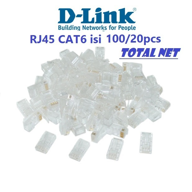 Jual DLink RJ45 Cat6 isi 20Pcs / 100Pcs Connector Rj45 Cat6 Original ...