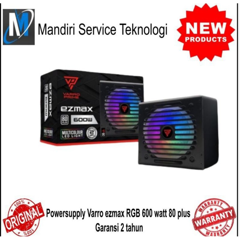 Jual PSU Power Supply Varro Ezmax 600W 80+ RGB 8Pin | Shopee Indonesia