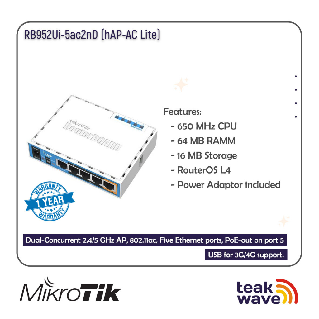 Jual MikroTik RB952Ui-5ac2nD (hAP-AC-Lite) Wireless Access Point Router ...