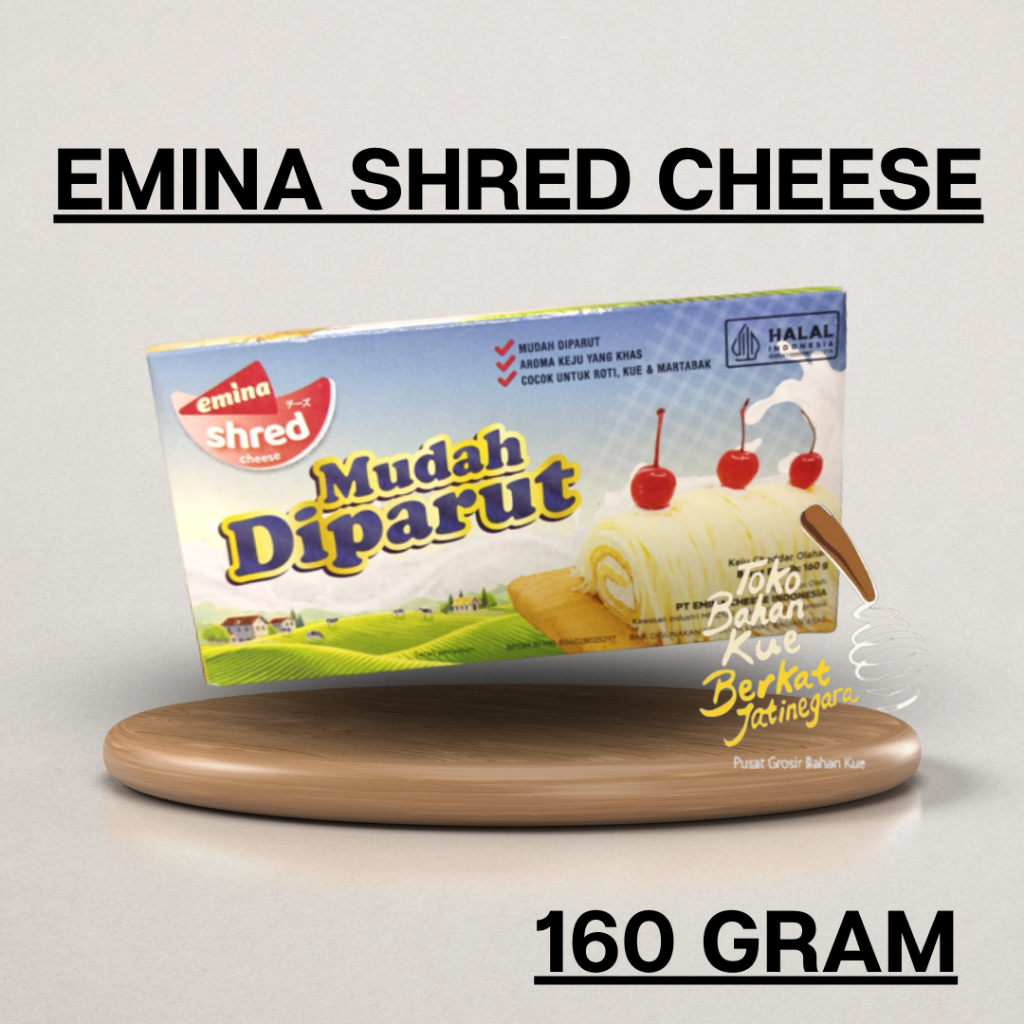 Jual EMINA SHRED CHEESE KEMASAN 160 GRAM / KEJU CHEDAR KEMASAN 160 GRAM ...