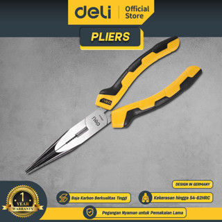 Jual Deli Long Nose Pliers/Tang Lancip 6/8 inch 55# Steel+PVC Handle EDL210X /Alat Perkakas ...