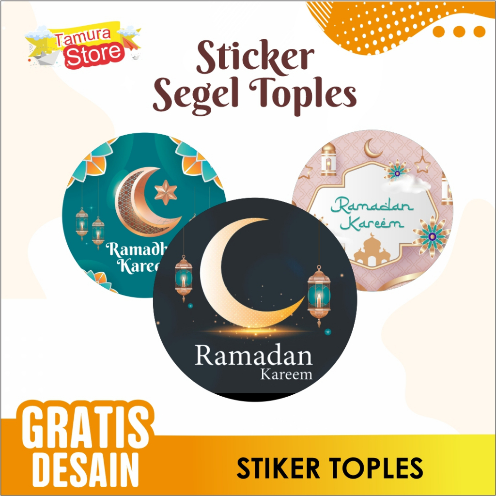 Jual Stiker bulat Toples Bulan stiker label Ramadan dan Lebaran Idul ...