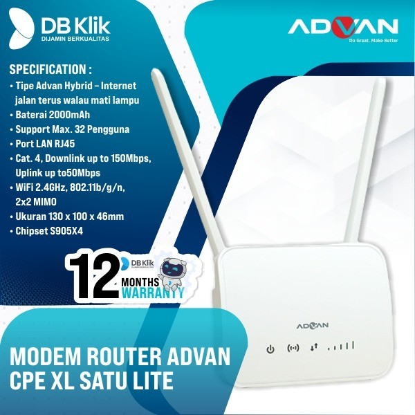 Jual Modem Router ADVAN CPE XL Satu Lite- ADVAN Hybrid XL1 CPE (Kuota ...