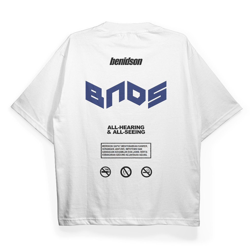 Jual BENIDSON Oversized Tshirt White Attention | Shopee Indonesia