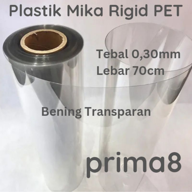 Jual Plastik Mika Kaku Rigid PET Clear Bening Tebal 030 0,30 0.30 mm ASLI Lebar 70cm Mika ...