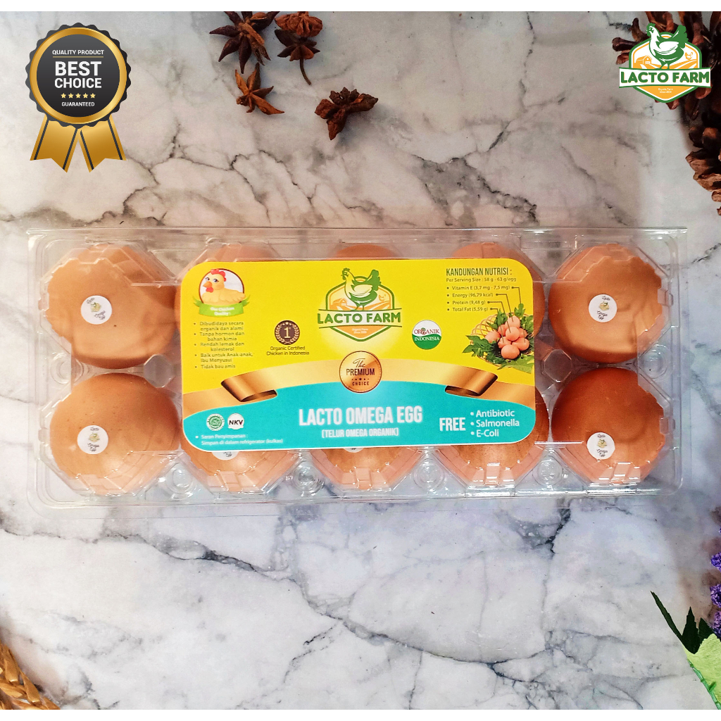 Jual Lacto Omega Egg - Telur Omega Ayam Organik Probiotik (isi 10) Kaya ...