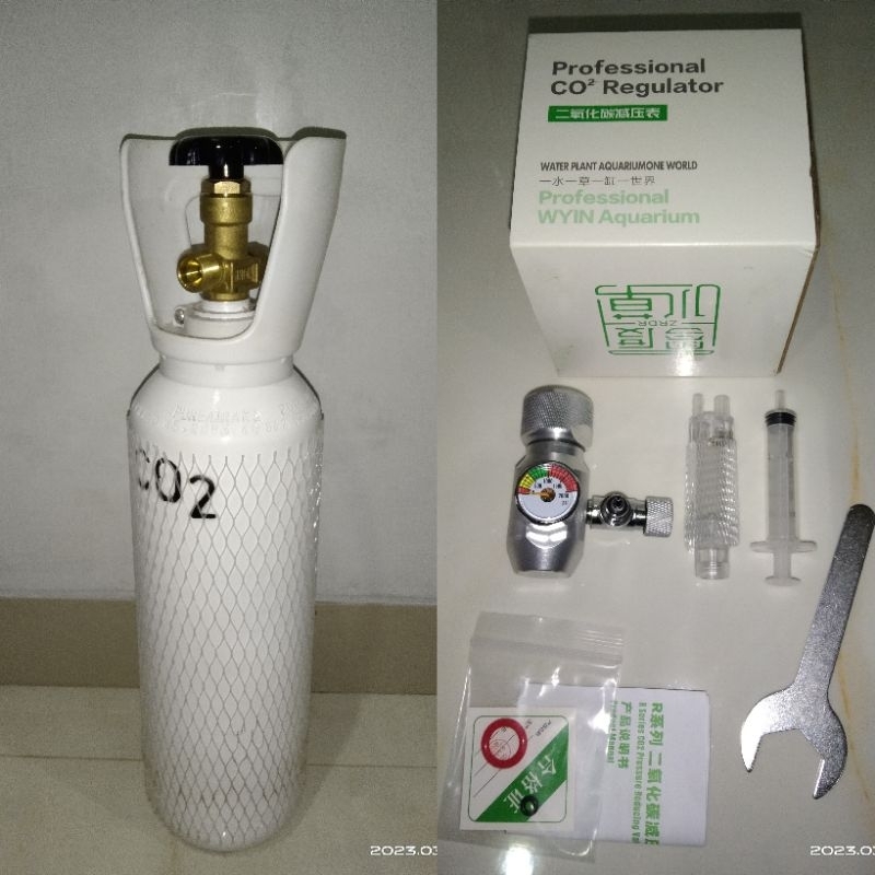 Jual Tabung CO2 0,5m3 Aquascape 3,4 liter 3kg komplit + isi co2 ...