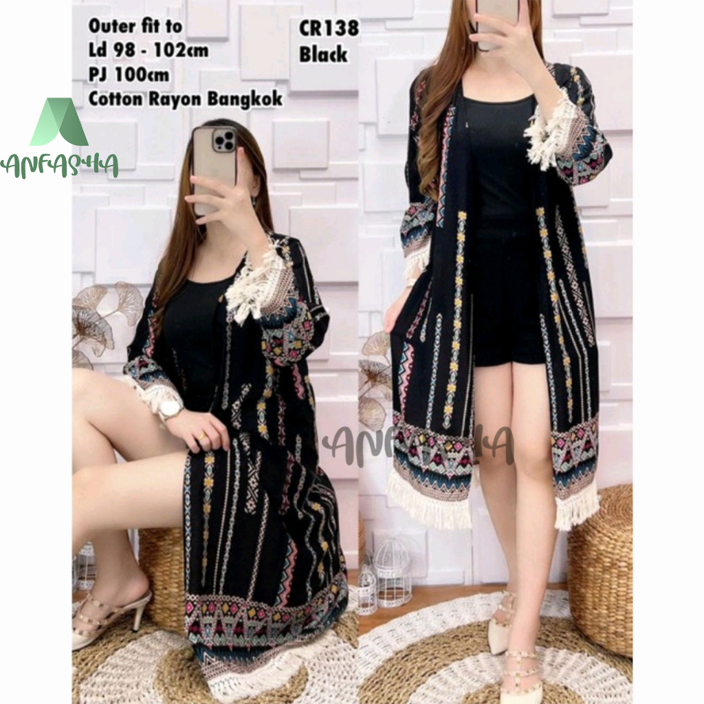 Jual CARDIGAN OUTER BOHEMIAN PANJANG / Cardigan Panjang wanita bahan ...