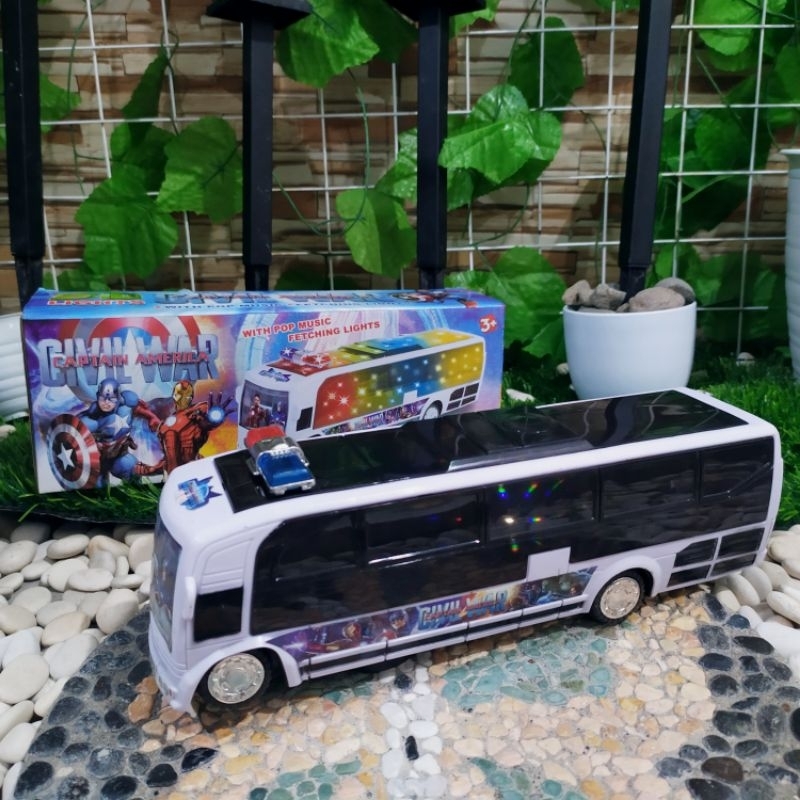 Jual mainan bus LED bump & go - mobil bis edukatif avengers edukasi ...