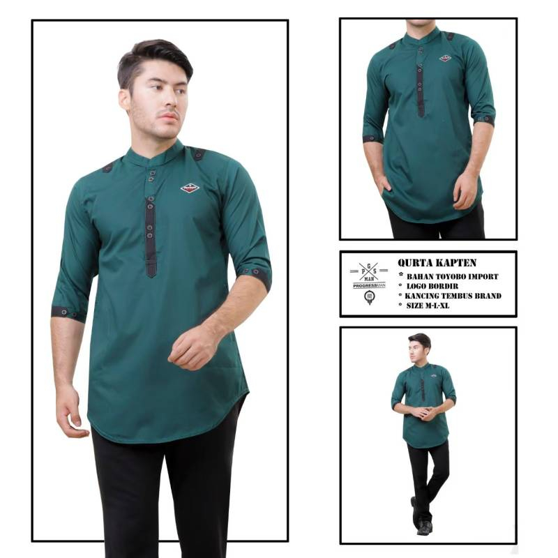 Jual baju koko qurta dewasa muslim gamis pria kurta pakistan lengan 3/4 ...