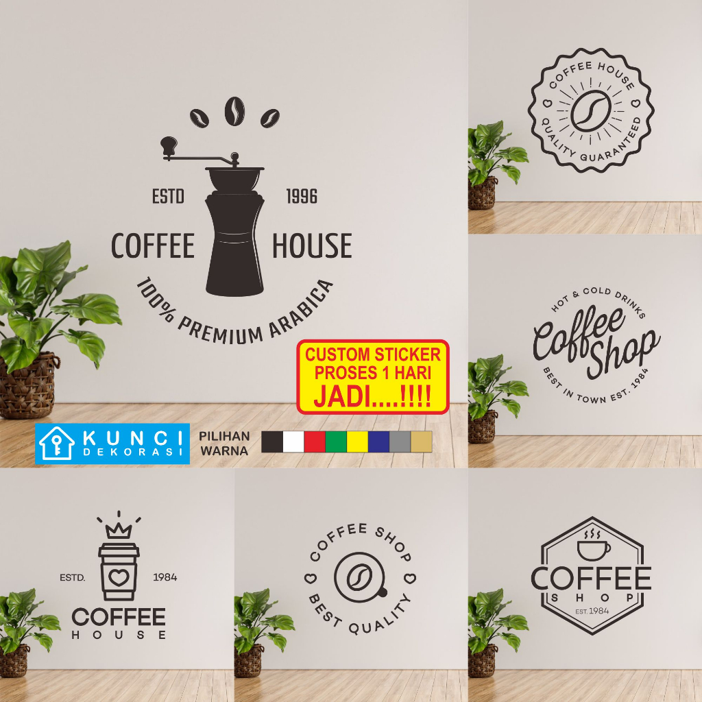 Jual Stiker Kaca Sticker Dinding Cafe Aneka Kopi Coffee Shop Kafe Resto ...